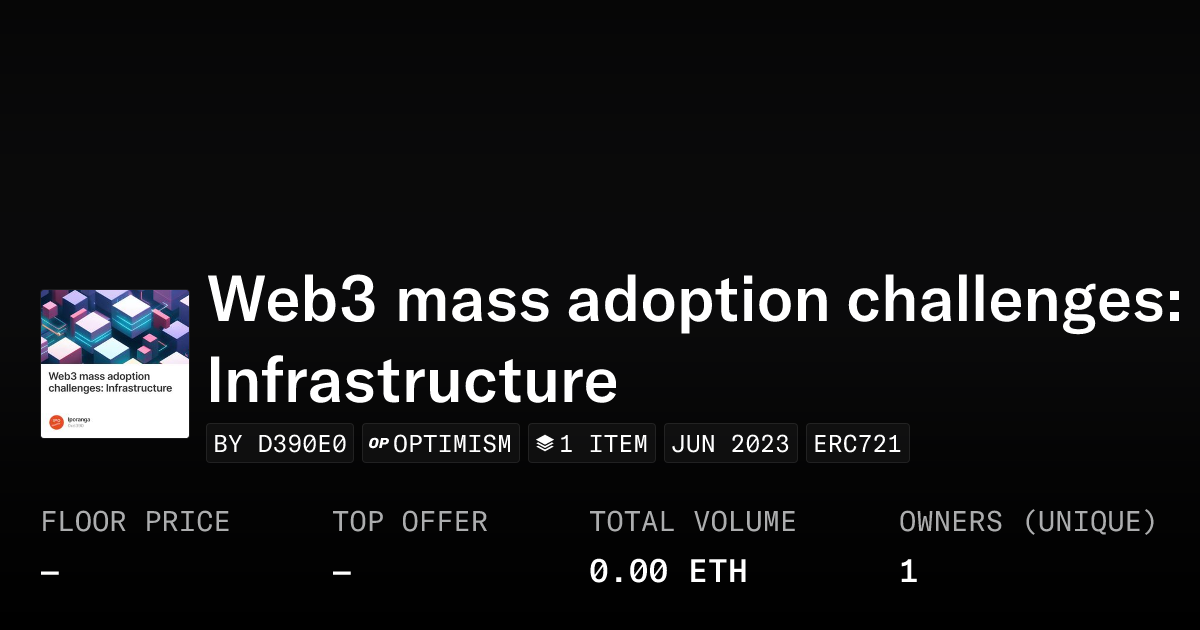 Web3 mass adoption challenges: Infrastructure - Collection | OpenSea