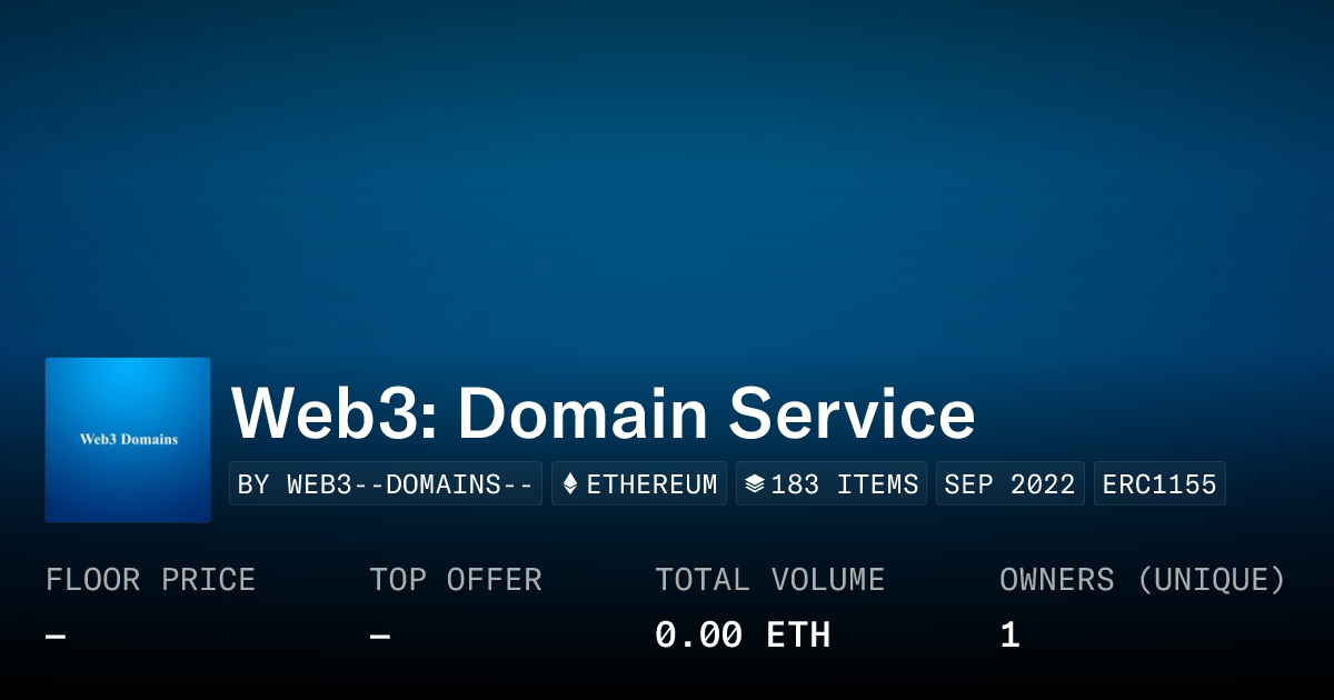 Web3: Domain Service - Collection | OpenSea