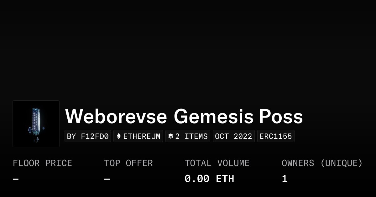 Weborevse Gemesis Poss - Collection | OpenSea