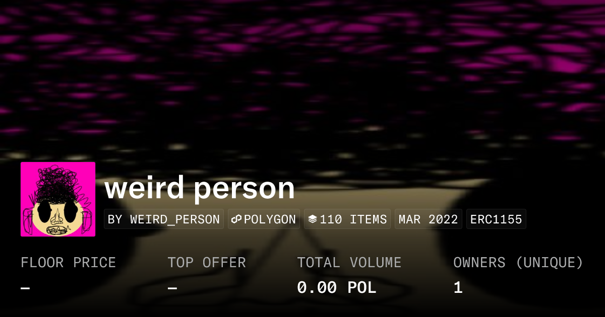 weird person - Collection | OpenSea