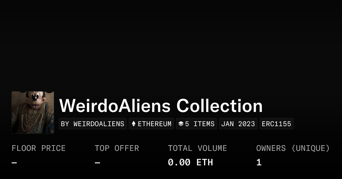 WeirdoAliens Collection - Collection | OpenSea