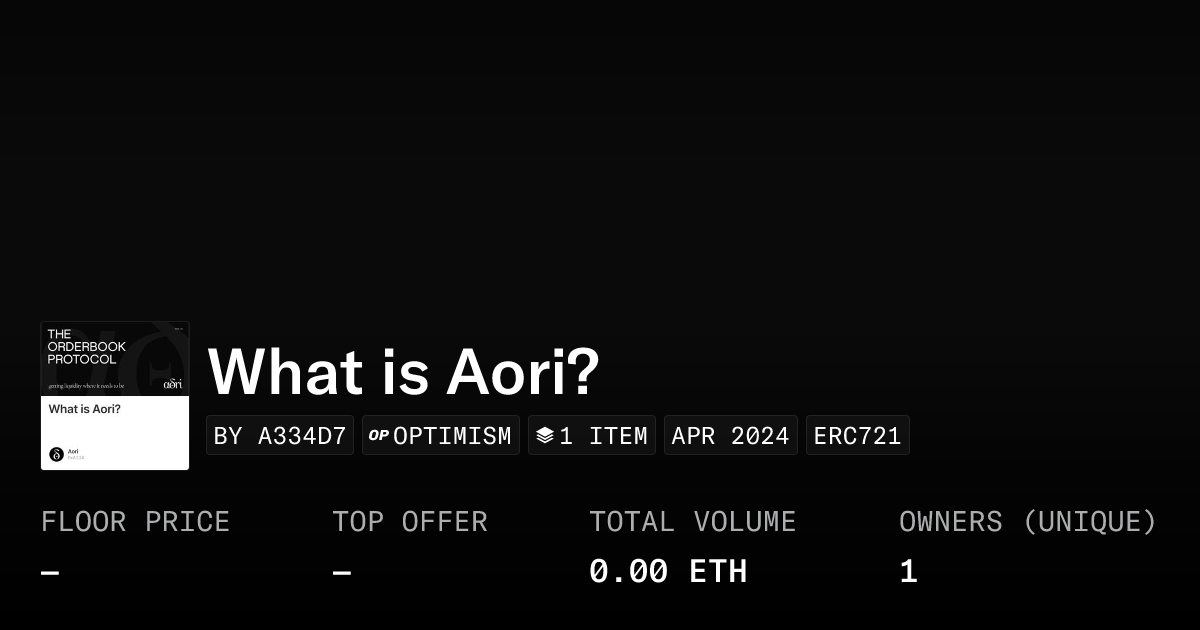 What is Aori? - Collection | OpenSea