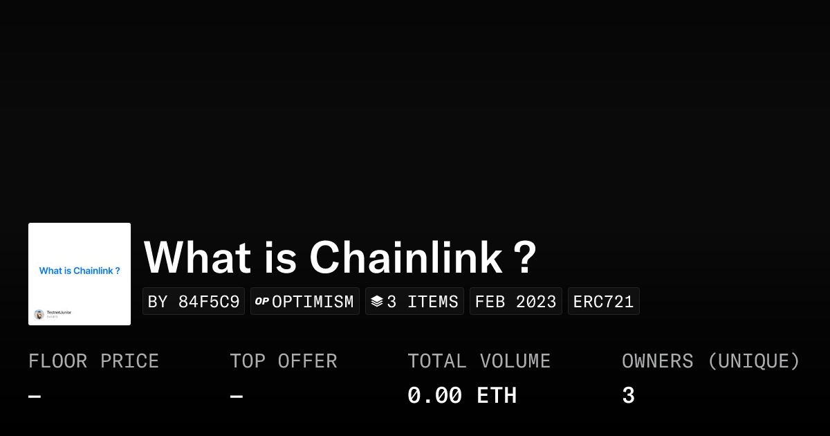 What is Chainlink ? - Collection | OpenSea