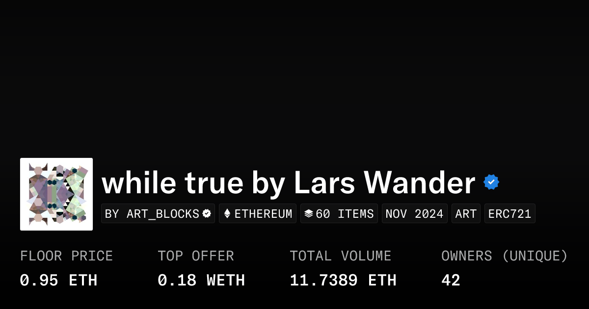while true by Lars Wander - Collection | OpenSea