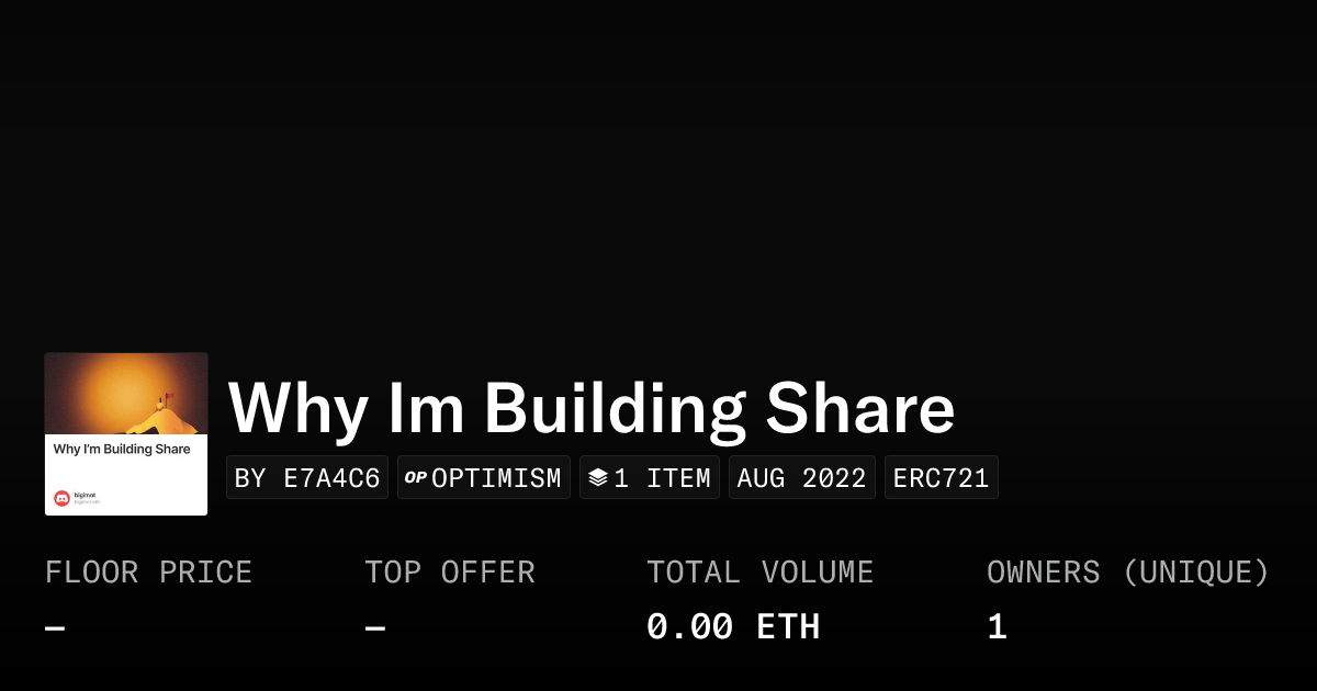 Why Im Building Share - Collection | OpenSea