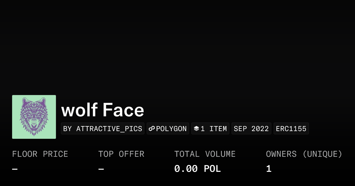 wolf Face - Collection | OpenSea