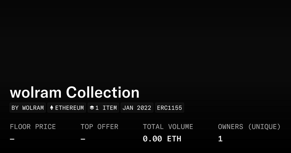 wolram Collection - Collection | OpenSea