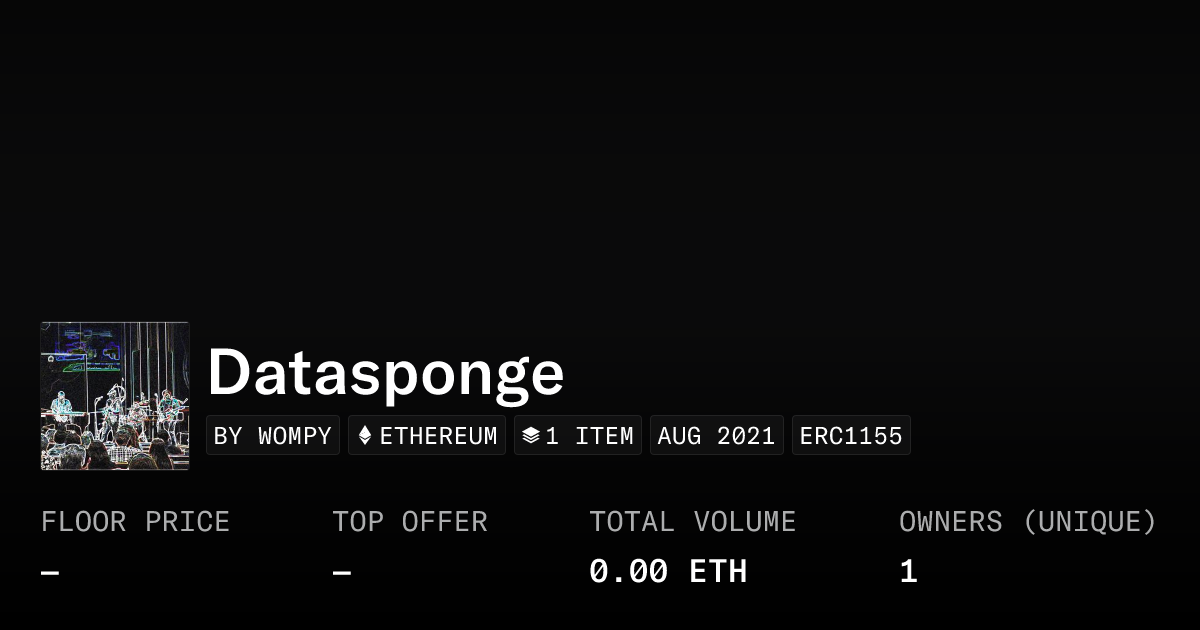 Datasponge - Collection | OpenSea