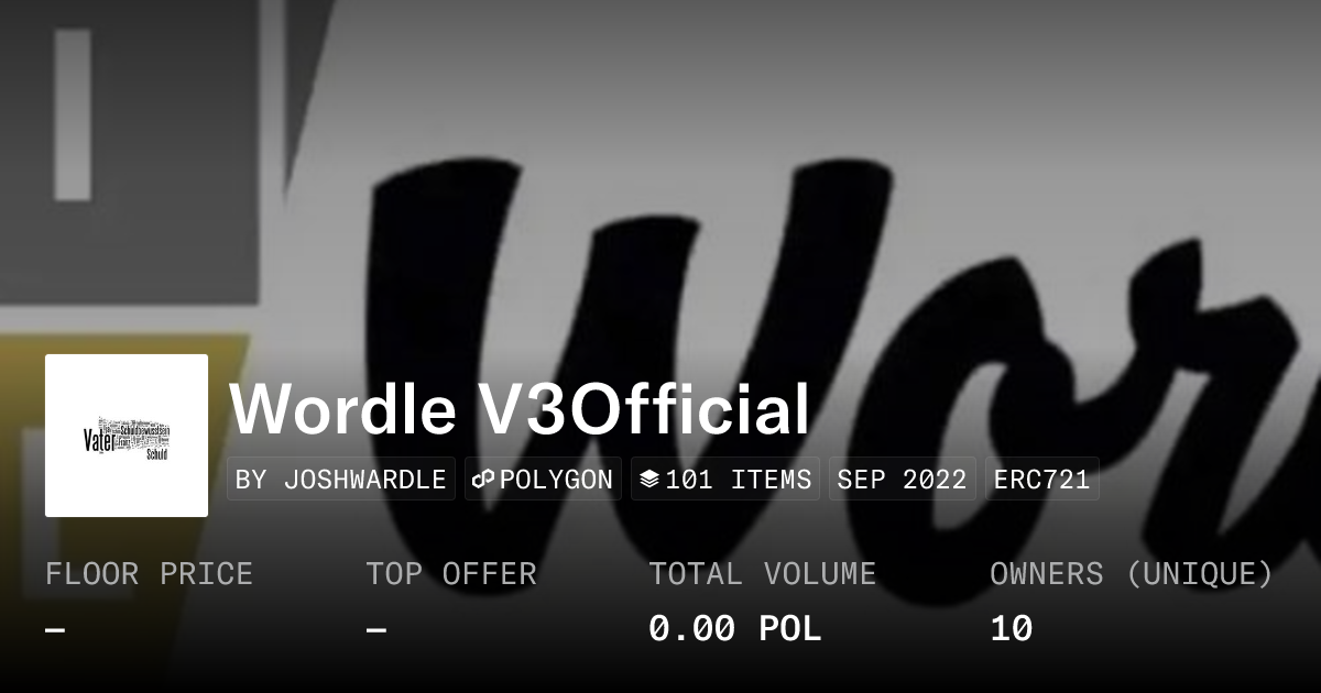 Wordle V3Official - Collection | OpenSea