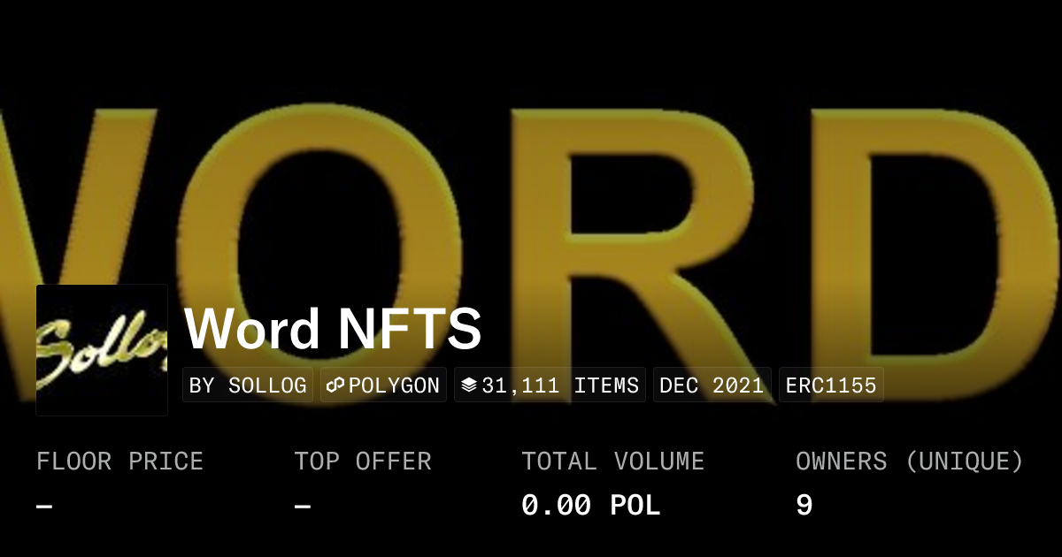 Word NFTS - Collection | OpenSea