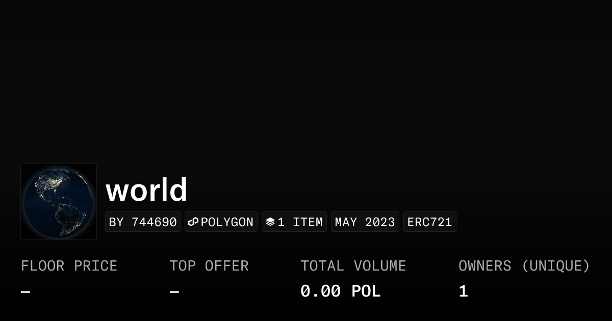 world - Collection | OpenSea