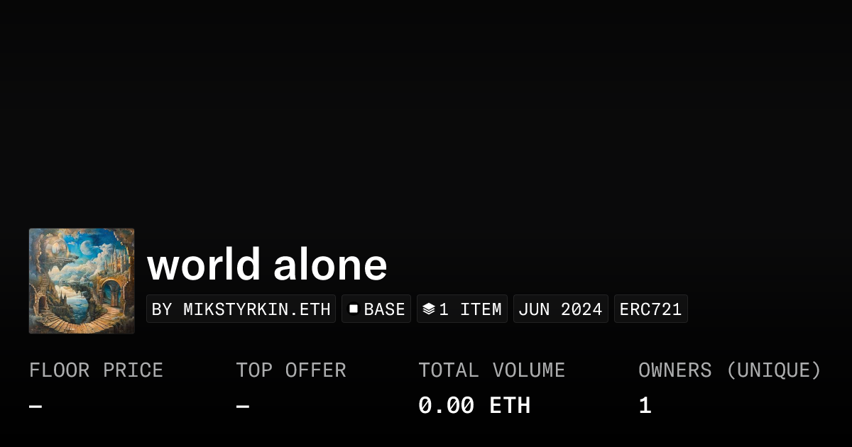 world alone - Collection | OpenSea