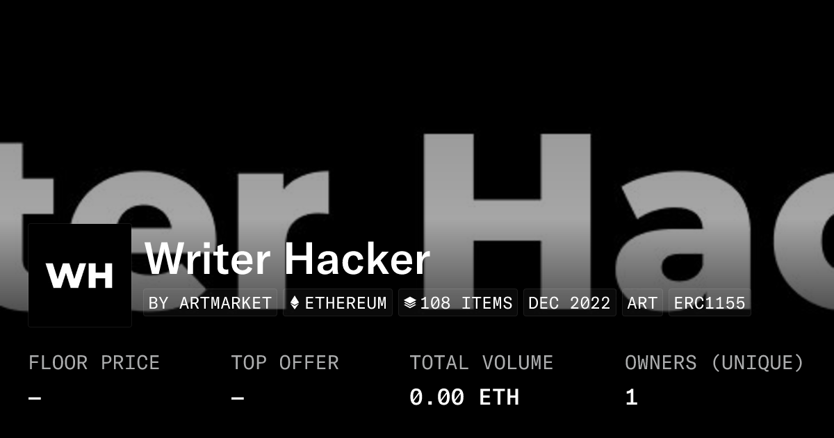 Writer Hacker - Collection | OpenSea
