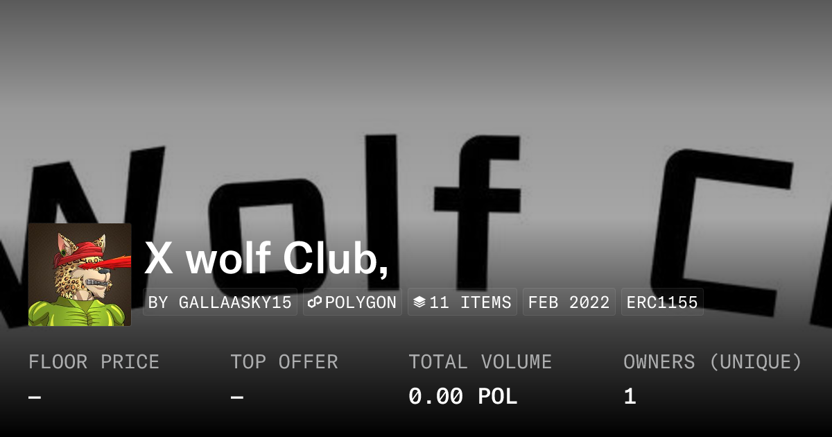 X wolf Club, - Collection | OpenSea