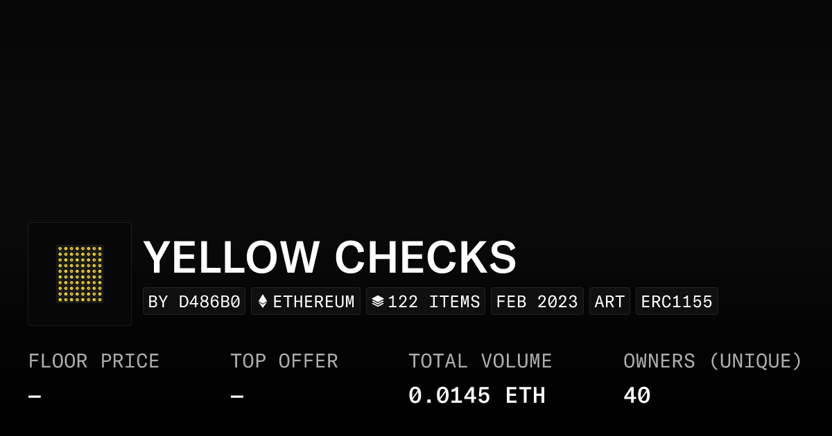 YELLOW CHECKS - Collection | OpenSea