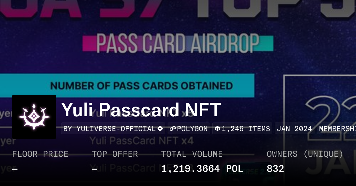 Yuli Passcard NFT - Collection | OpenSea