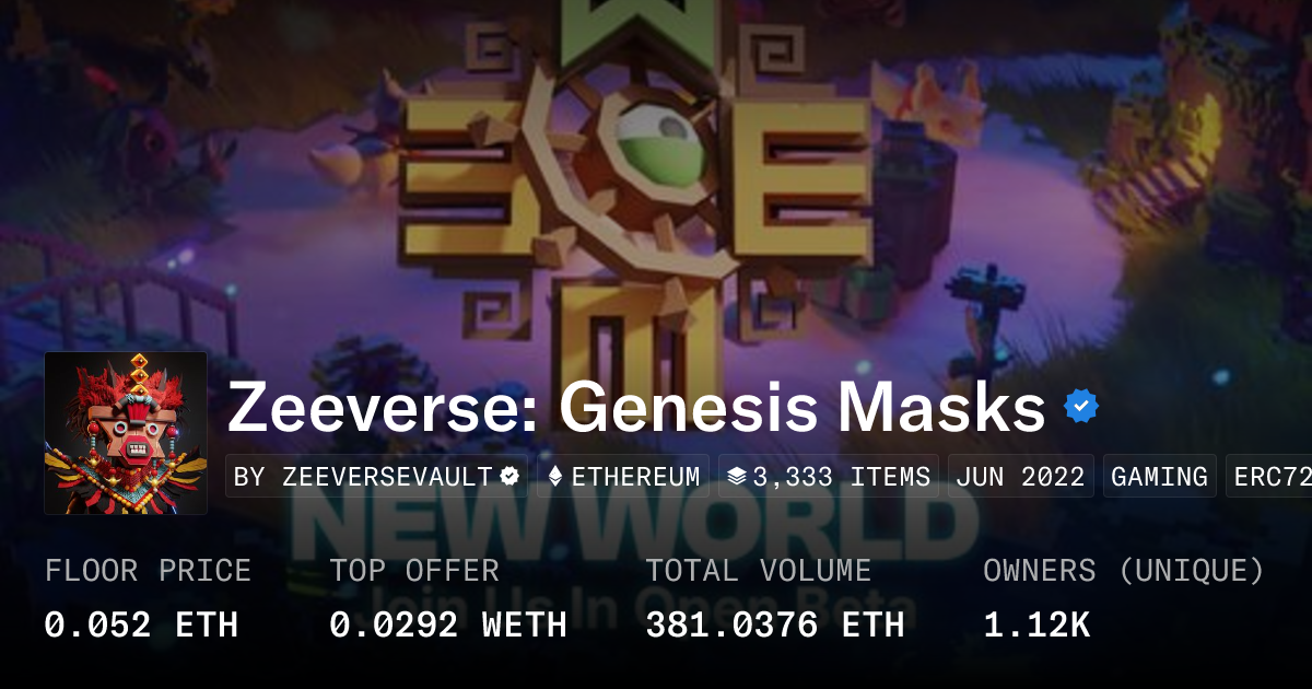 Zeeverse: Genesis Masks - Collection | OpenSea