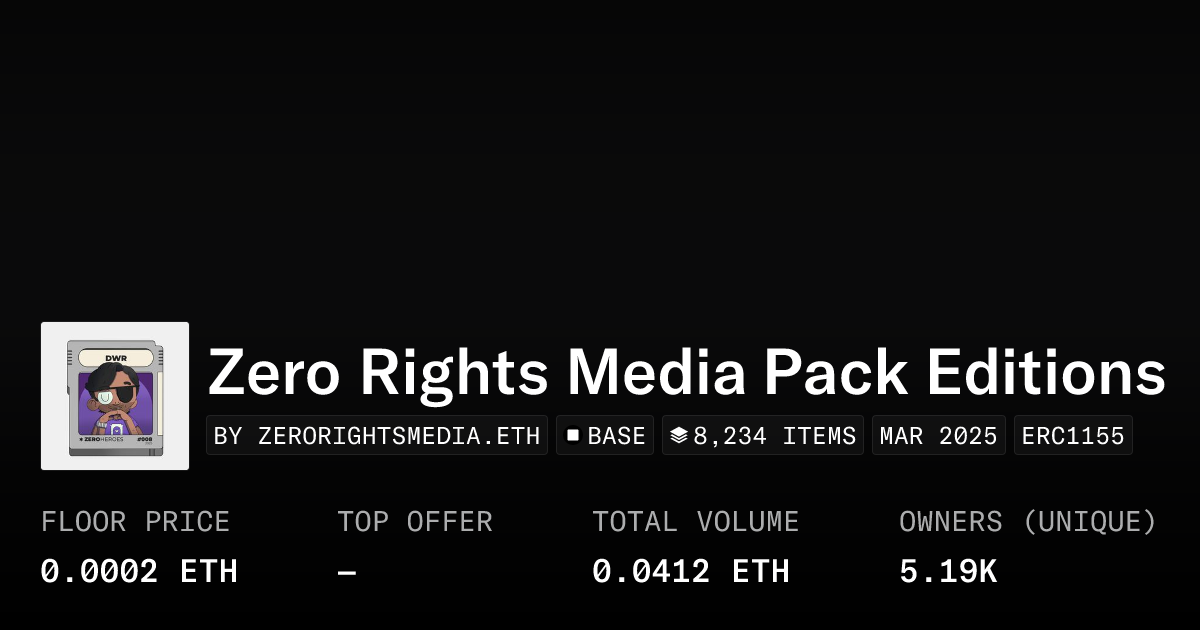 Zero Rights Media Pack Editions - Collection | OpenSea