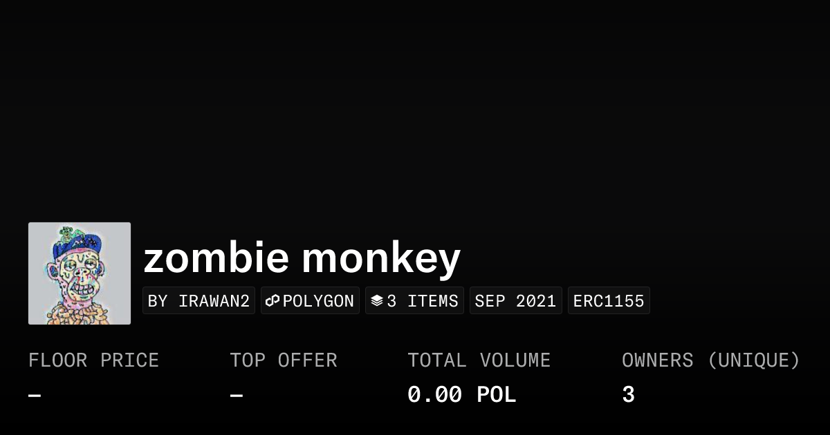 zombie monkey - Collection | OpenSea