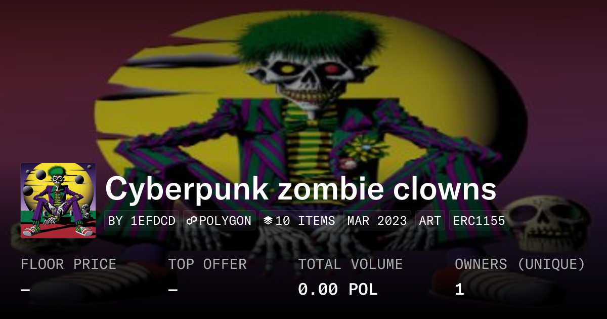 Cyberpunk zombie clowns - Collection | OpenSea