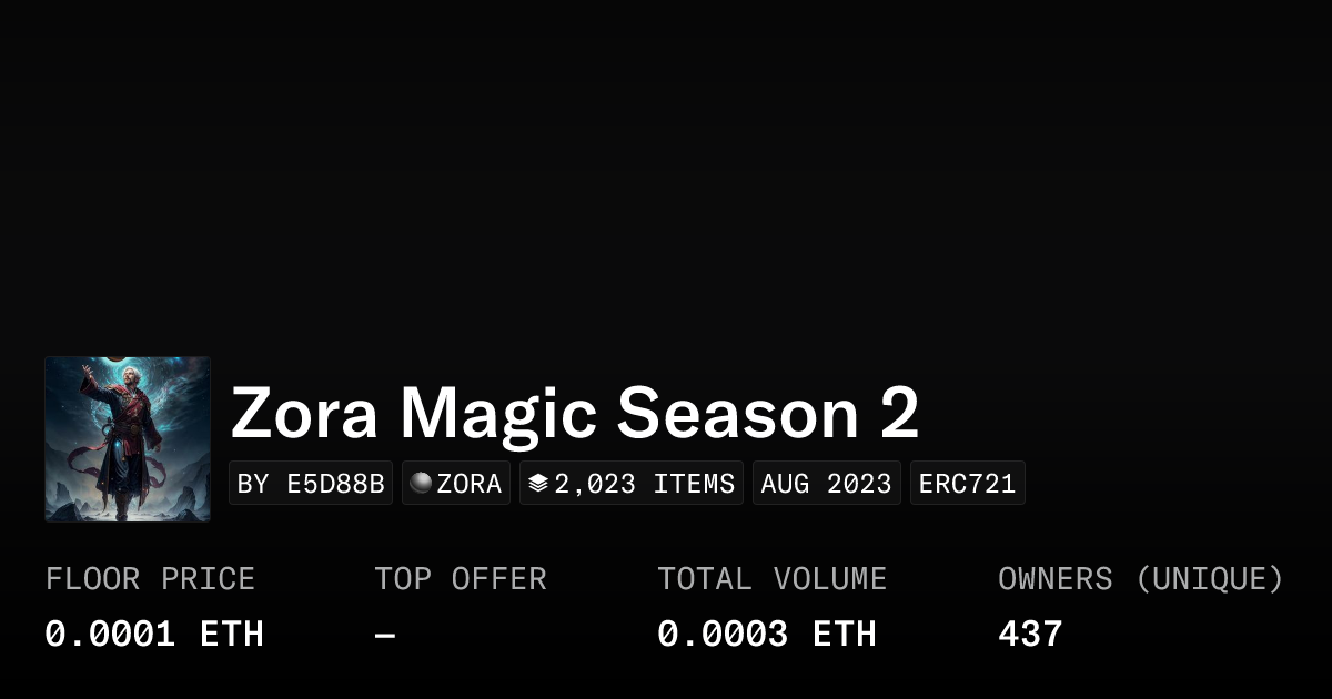 Zora Magic Season 2 - Collection | OpenSea
