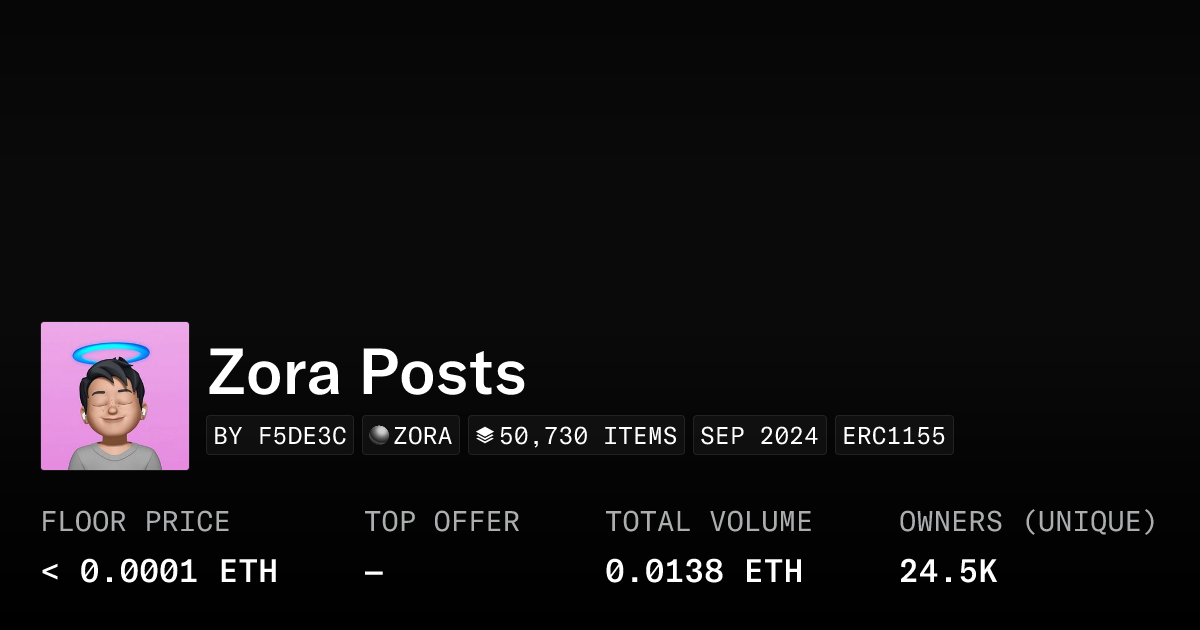 Zora Posts - Collection | OpenSea