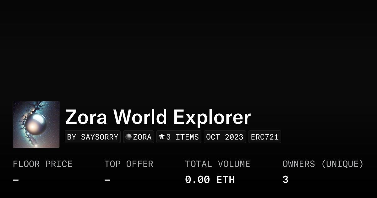 Zora World Explorer - Collection | OpenSea