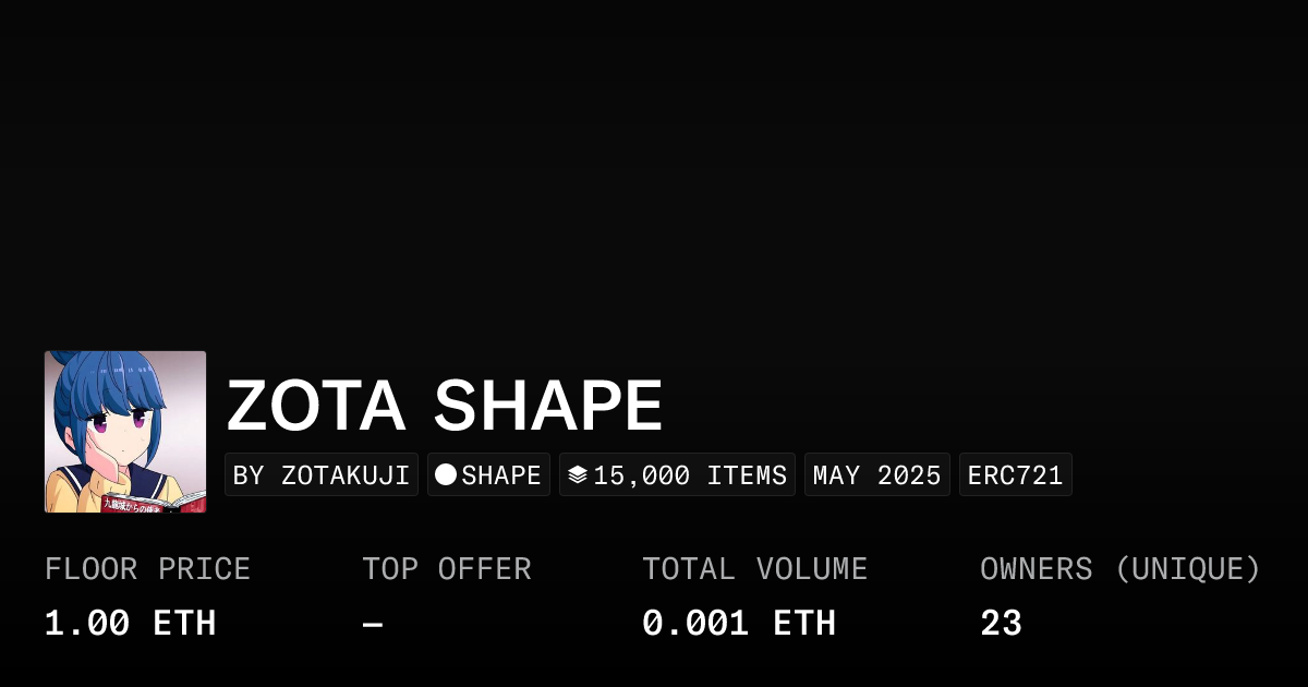 ZOTA SHAPE - Collection | OpenSea