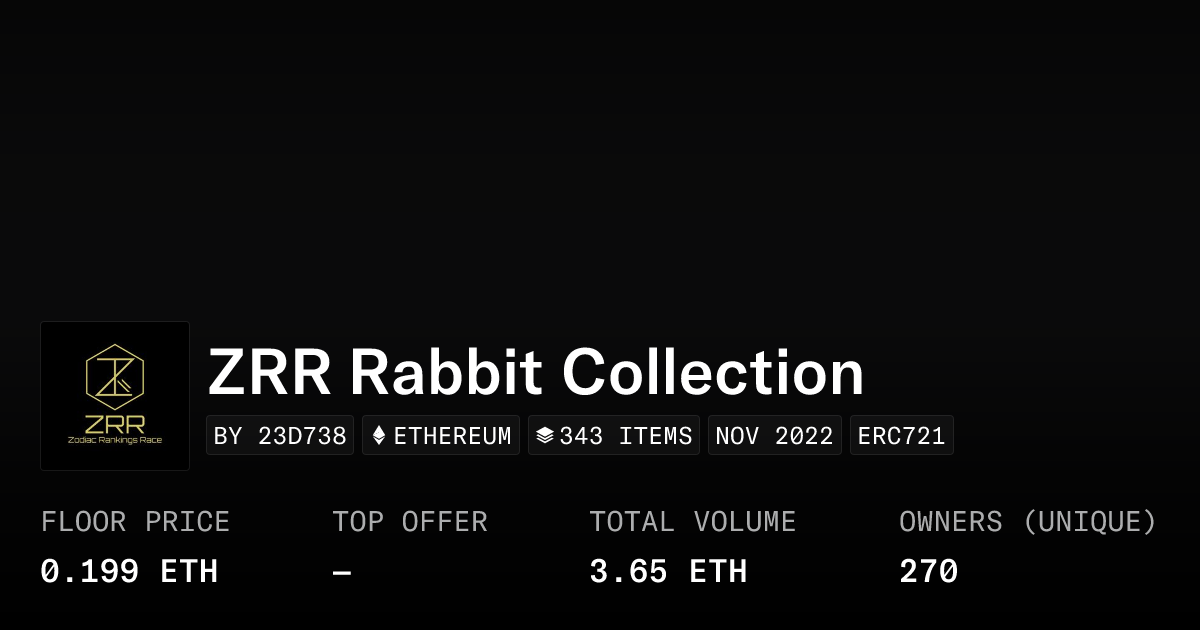 ZRR Rabbit Collection 0.05 ETH - Collection | OpenSea