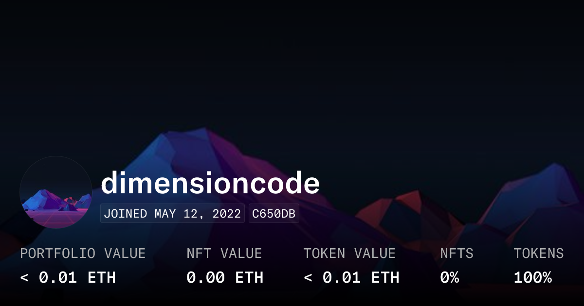 dimensioncode - Profile | OpenSea