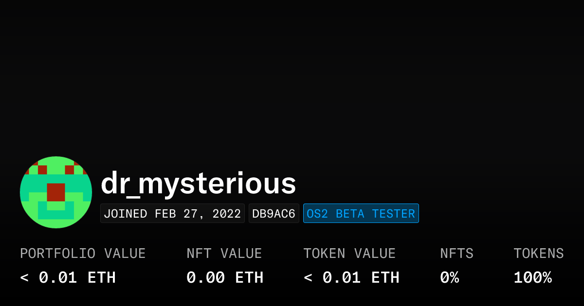 dr_mysterious - Profile | OpenSea