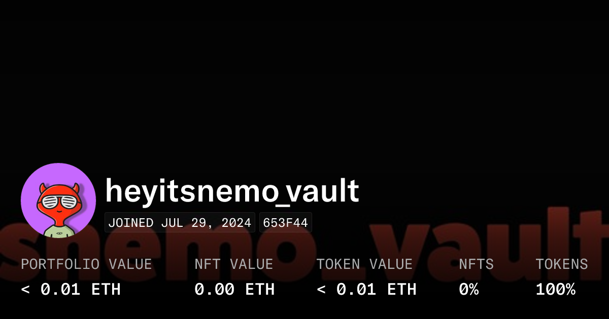 heyitsnemo_vault - Profile | OpenSea