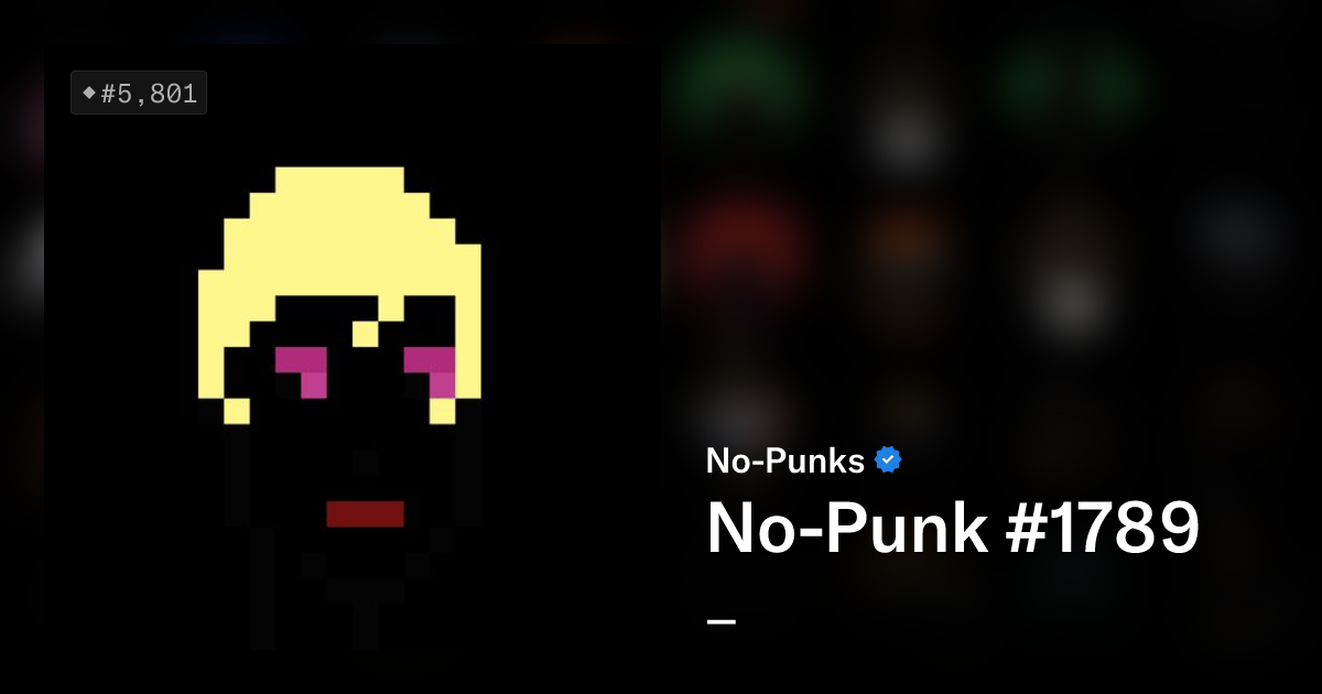 No-Punk #1789 - No-Punks | OpenSea