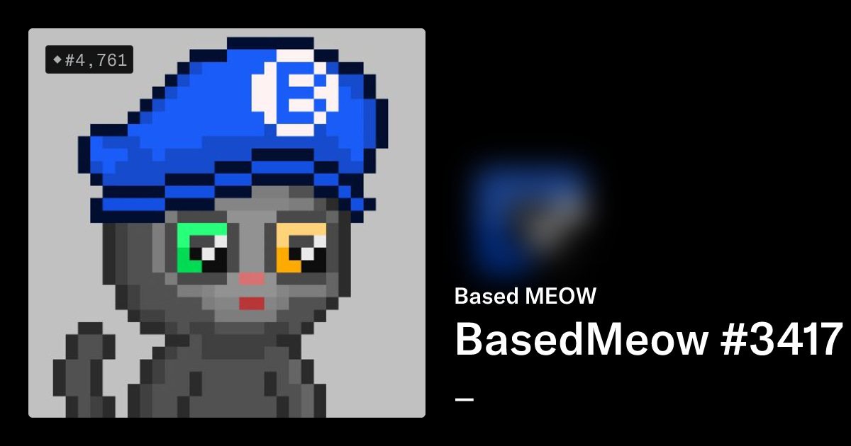 BasedMeow #3417 - Based MEOW | OpenSea