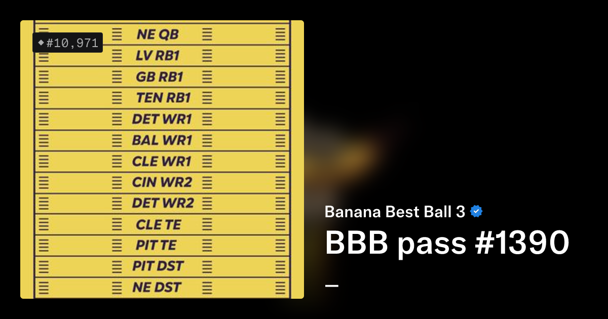 BBB pass #1390 - Banana Best Ball 3 | OpenSea