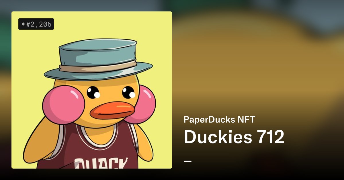 Duckies 712 - PaperDucks NFT | OpenSea
