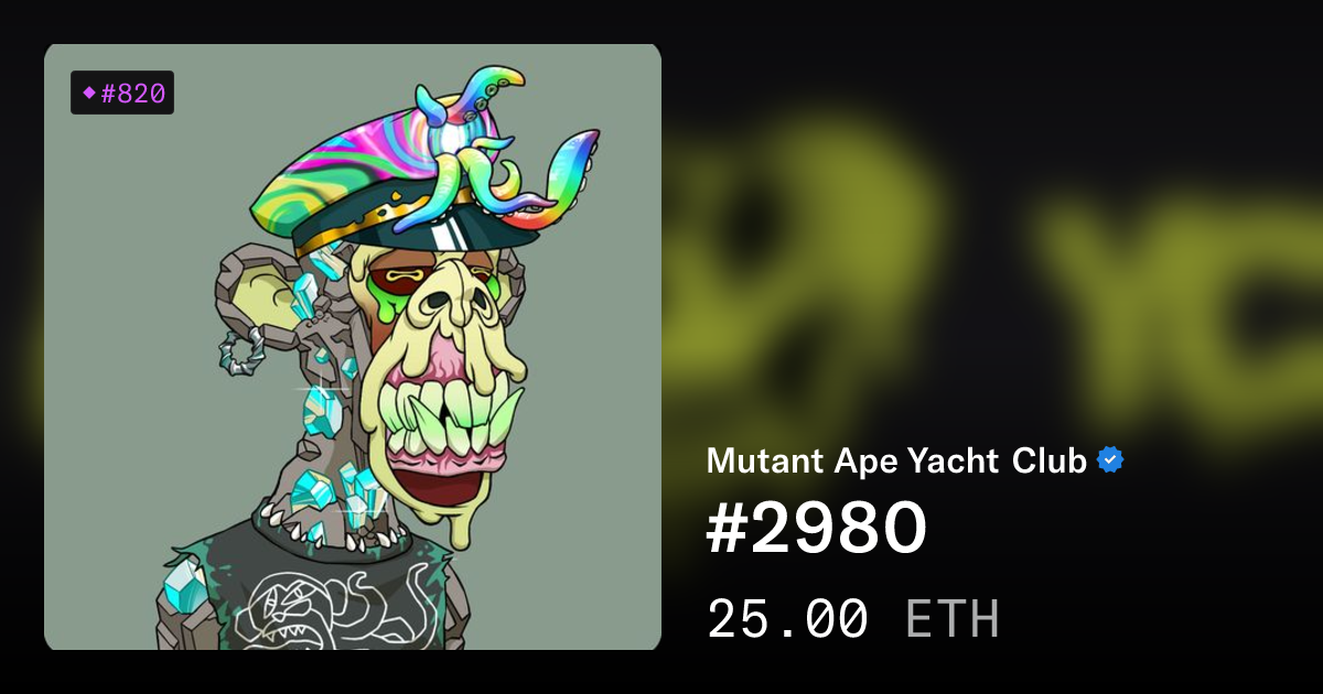 #2980 - Mutant Ape Yacht Club | OpenSea