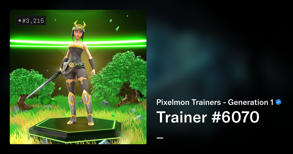 Trainer #6070 - Pixelmon Trainers - Generation 1 | OpenSea