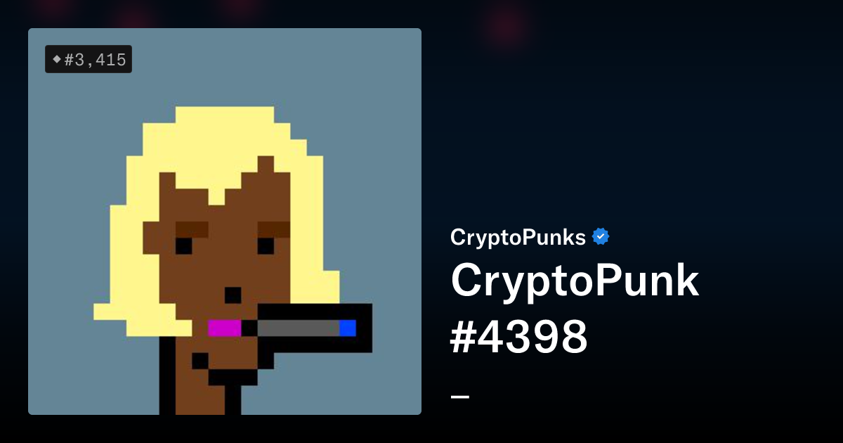 CryptoPunk #4398 - CryptoPunks | OpenSea