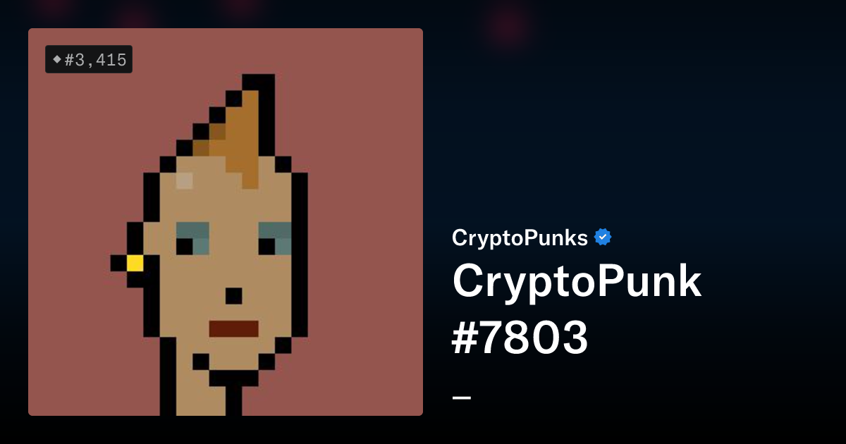CryptoPunk #7803 - CryptoPunks | OpenSea