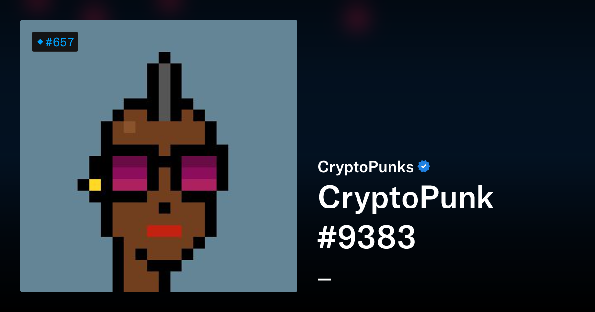 CryptoPunk #9383 - CryptoPunks | OpenSea