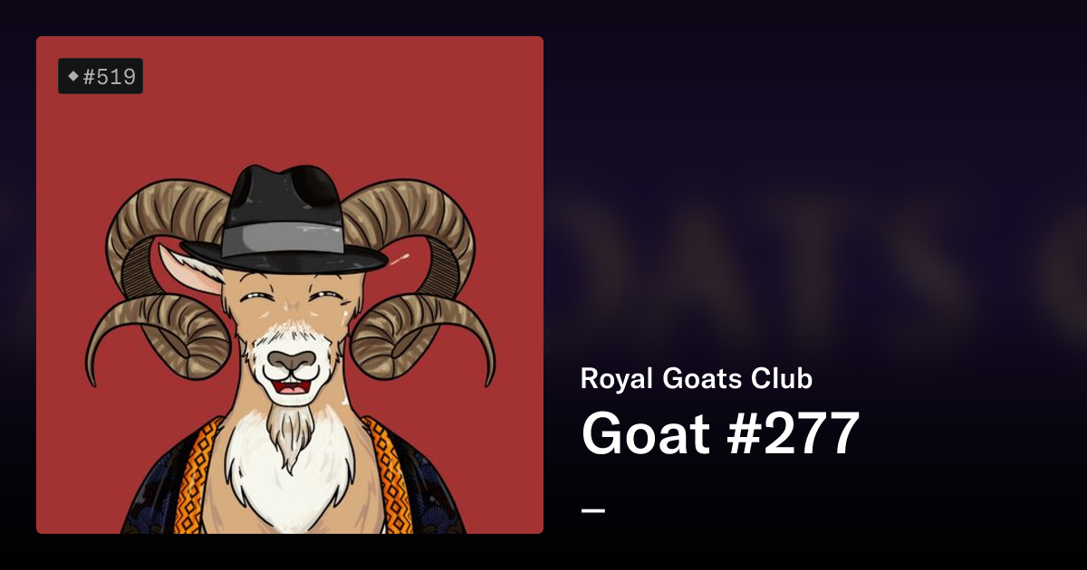 Goat #277 - Royal Goats Club | OpenSea