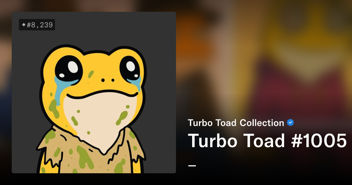 Turbo Toad #1005 - Turbo Toad Collection | OpenSea