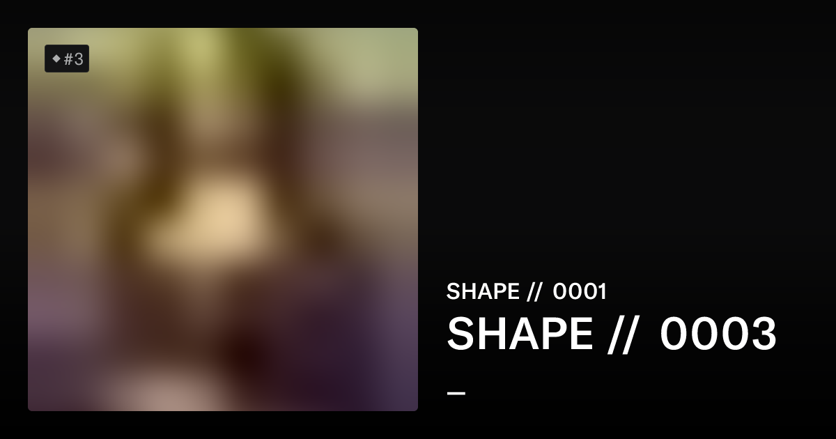 SHAPE // 0003 - SHAPE // 0001 | OpenSea