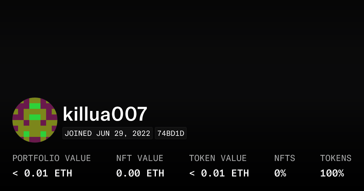 killua007 - Profile | OpenSea