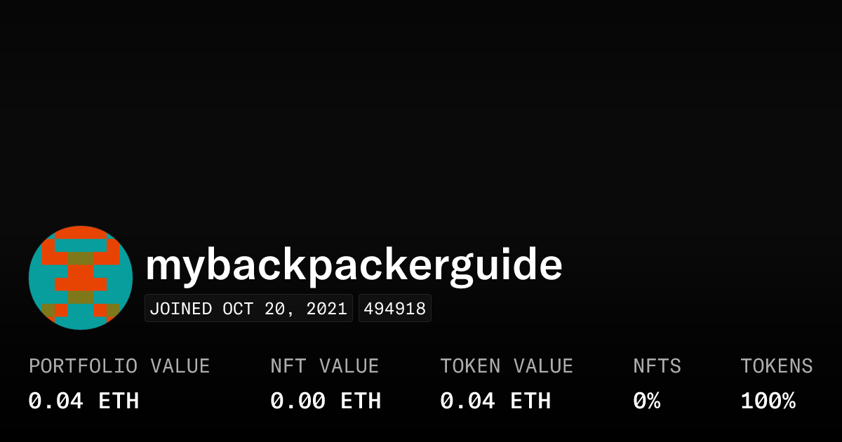 mybackpackerguide - Profile | OpenSea