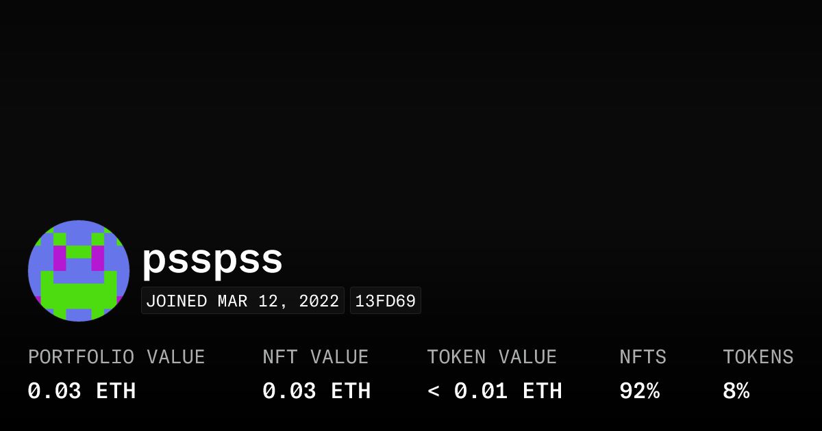 psspss - Profile | OpenSea