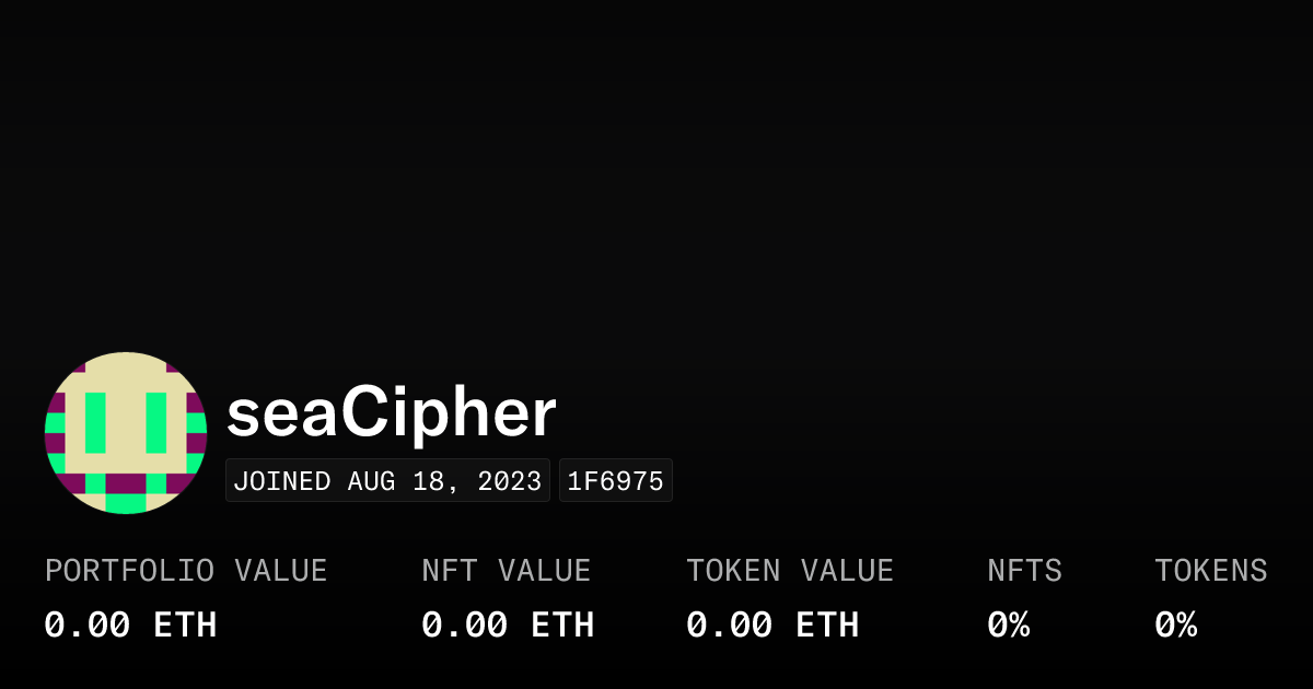 seaCipher - Profile | OpenSea