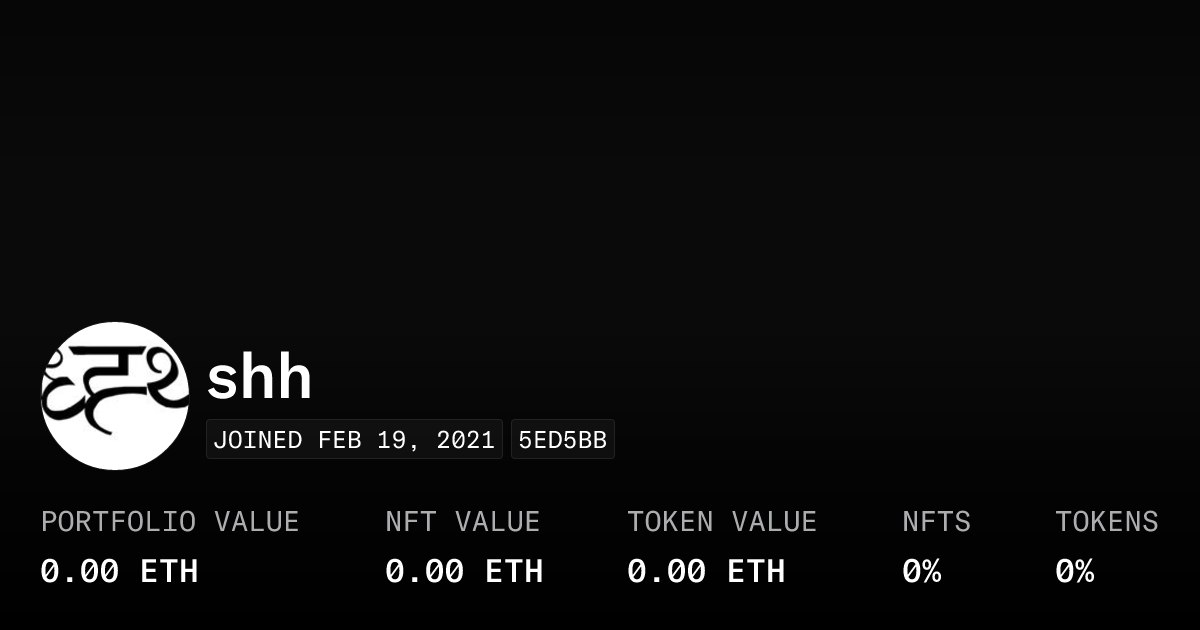 shh - Profile | OpenSea