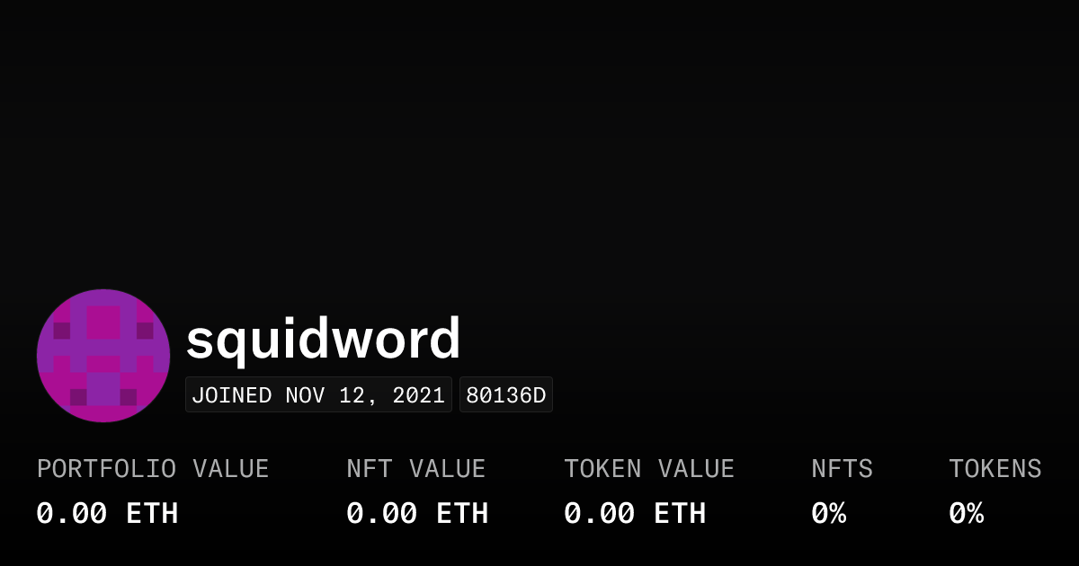 squidword - Profile | OpenSea
